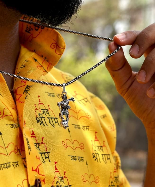 Hanumanji With Gada Silver Pendant Chain – Jassnoor's Fitness Store